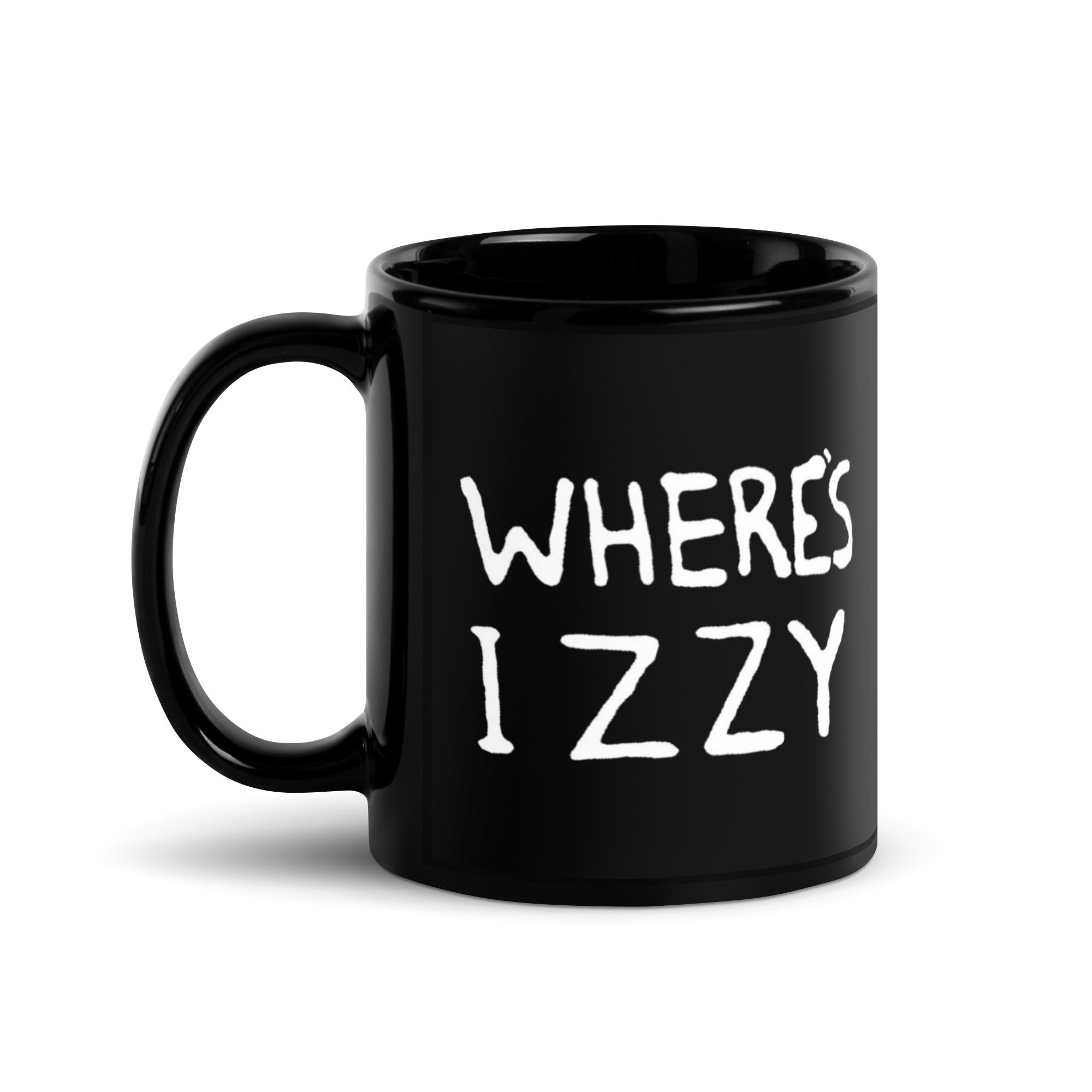 WHERE’S IZZY Black Coffee Mug - PYGear.com