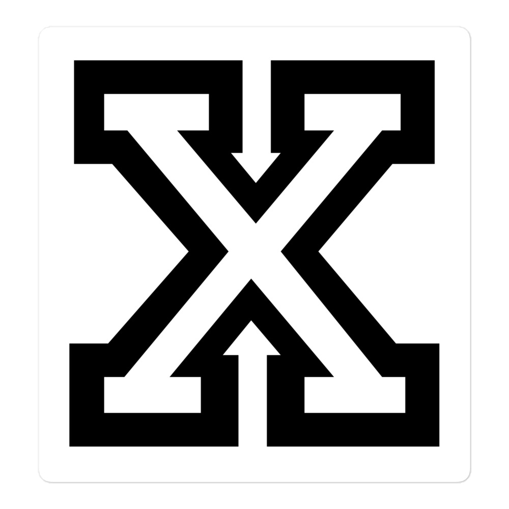 Straight Edge Big X Sticker (White) - PYGear.com