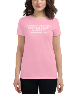 'A Woman Does Not Have To Be Modest In Order To Be Respected' tank top ...