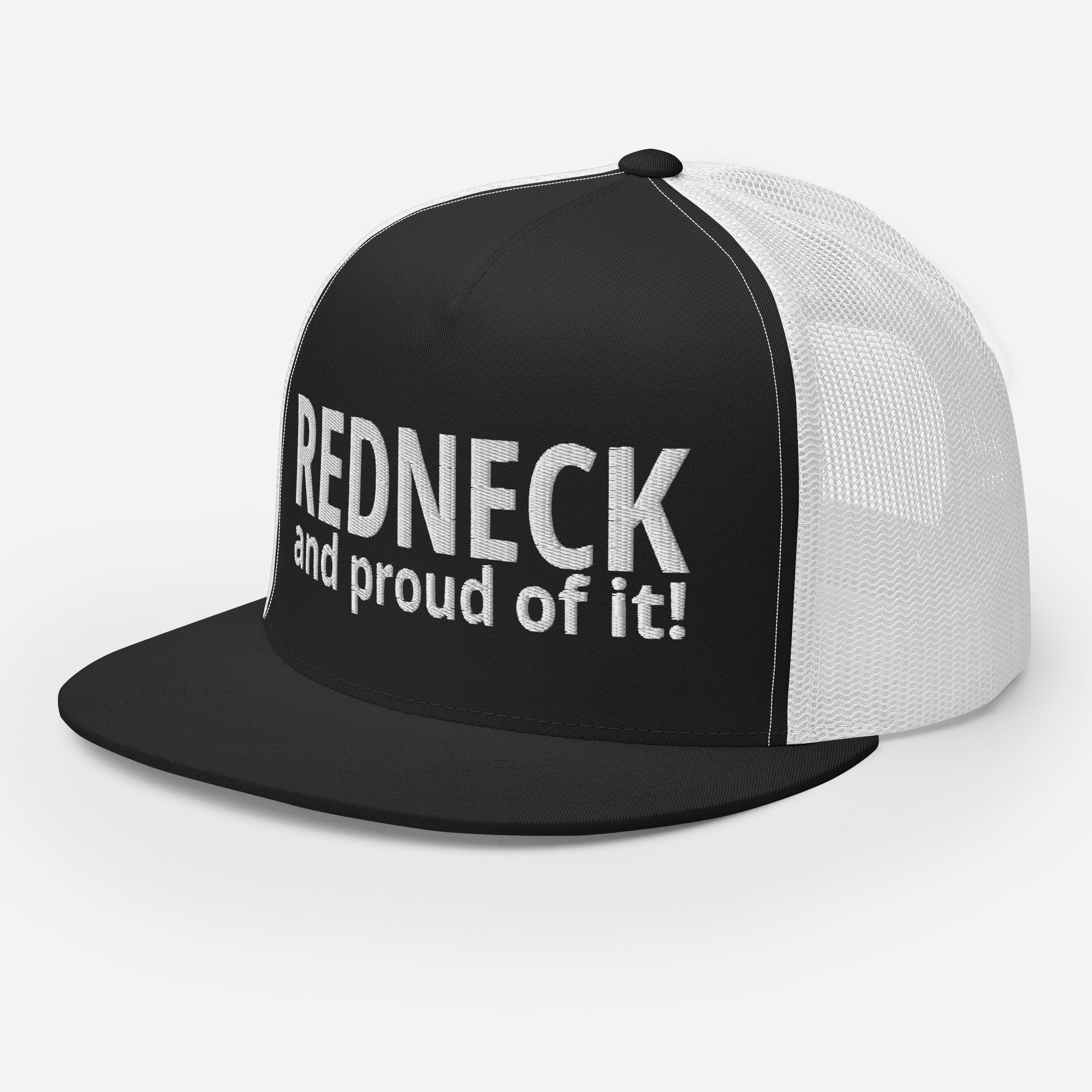 REDNECK PRIDE - Redneck And Proud Of It (White) Flat Brim Embroidered ...
