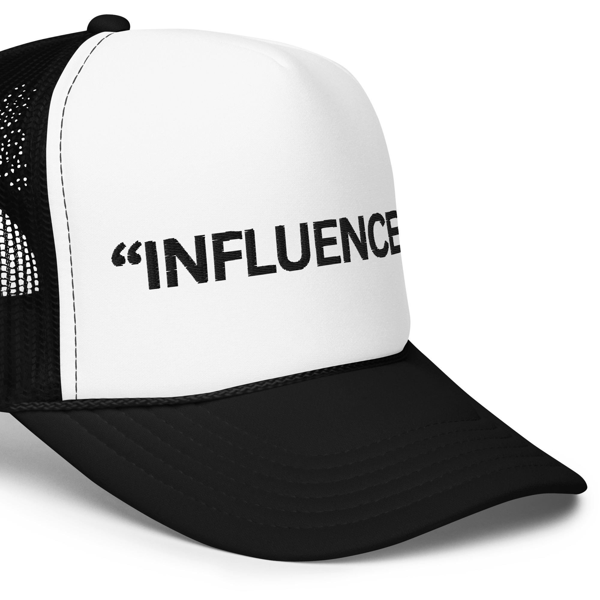 “INFLUENCER” (in black letters) Embroidered trucker hat - PYGear.com