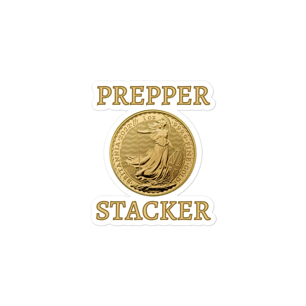 Prepper Stacker | Gold Britannia Coin | Gold Stack sticker - PYGear.com