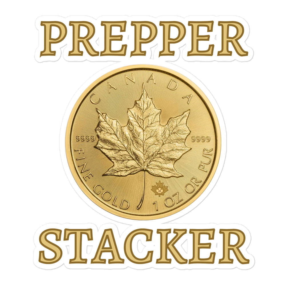 Prepper Stacker | Canadian Gold Maple Leaf Coin sticker - PYGear.com