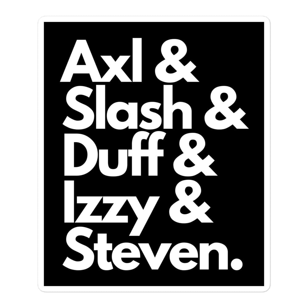 Axl Slash Duff Izzy Steven Guns N’ Roses sticker - PYGear.com