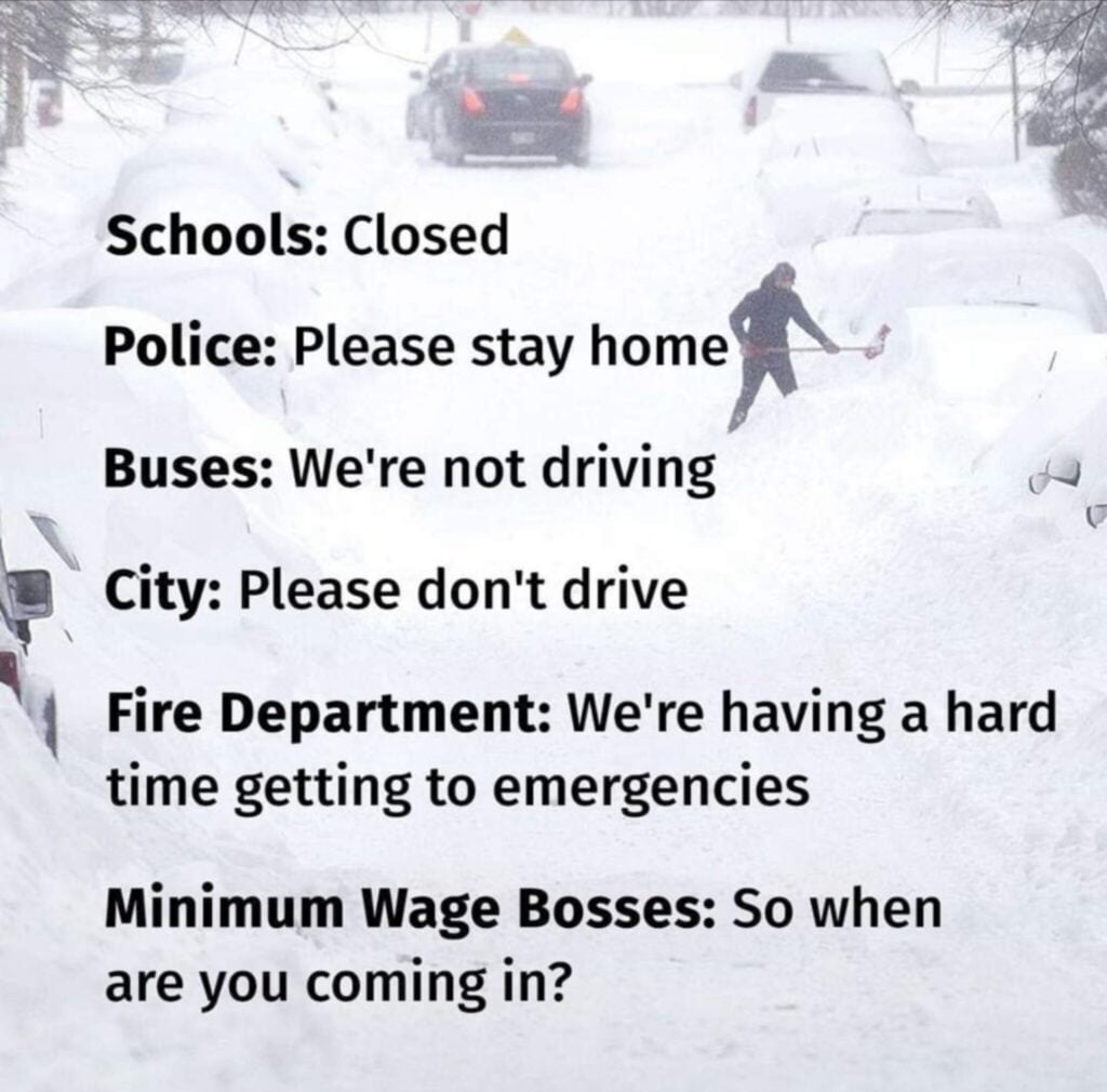 Snow Storm Meme Employers - PYGear.com