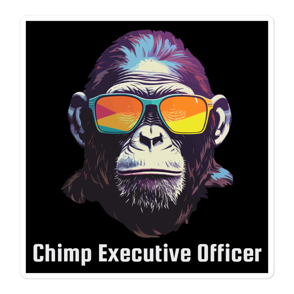 Chimp Executive Officer sticker - Prank for your boss 🐵🤣 - PYGear.com