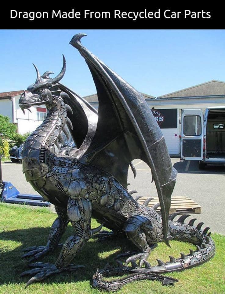 🐉 Dragon Made From Recycled Car Parts - PYGear.com