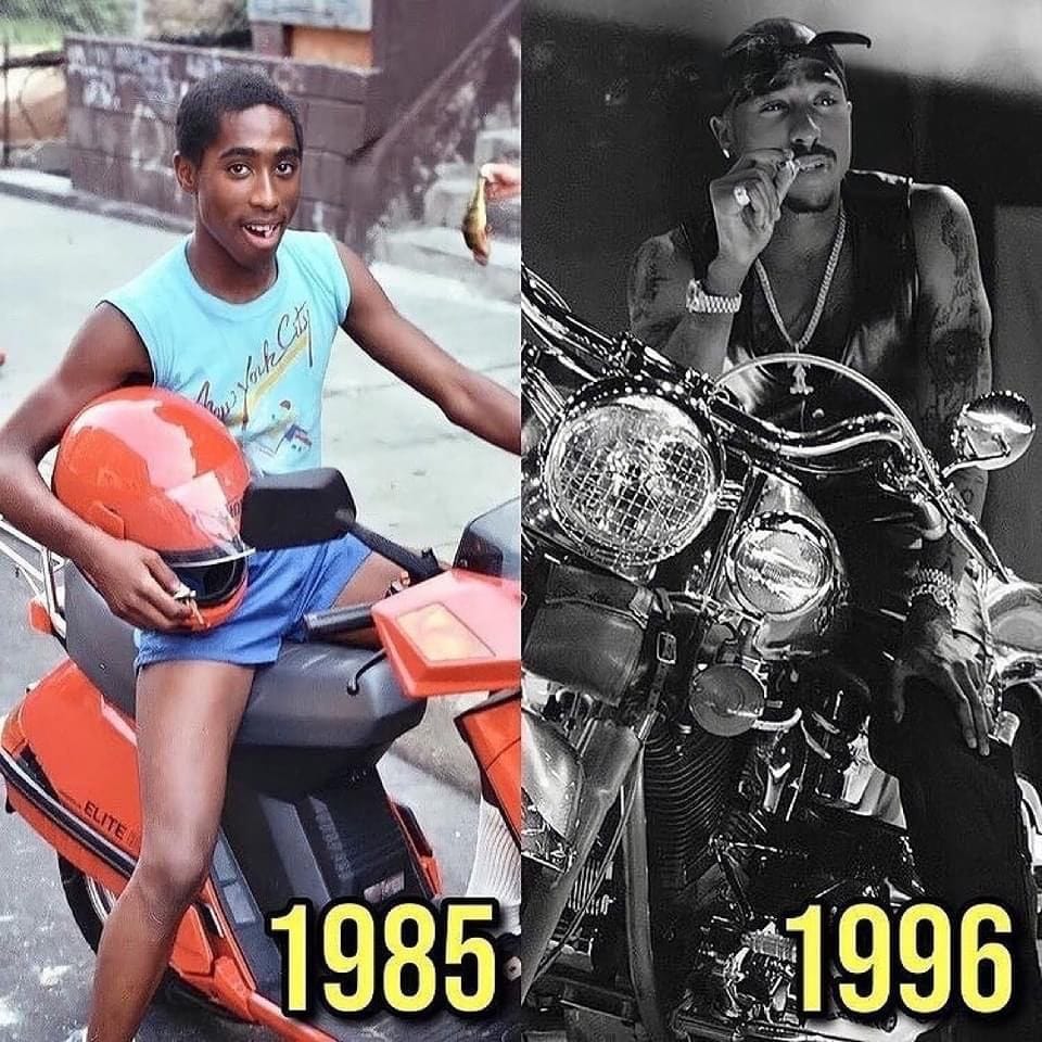 2Pac in 1985 vs 1996 - PYGear.com