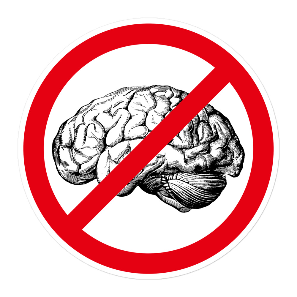 No Brain Sticker - PYGear.com