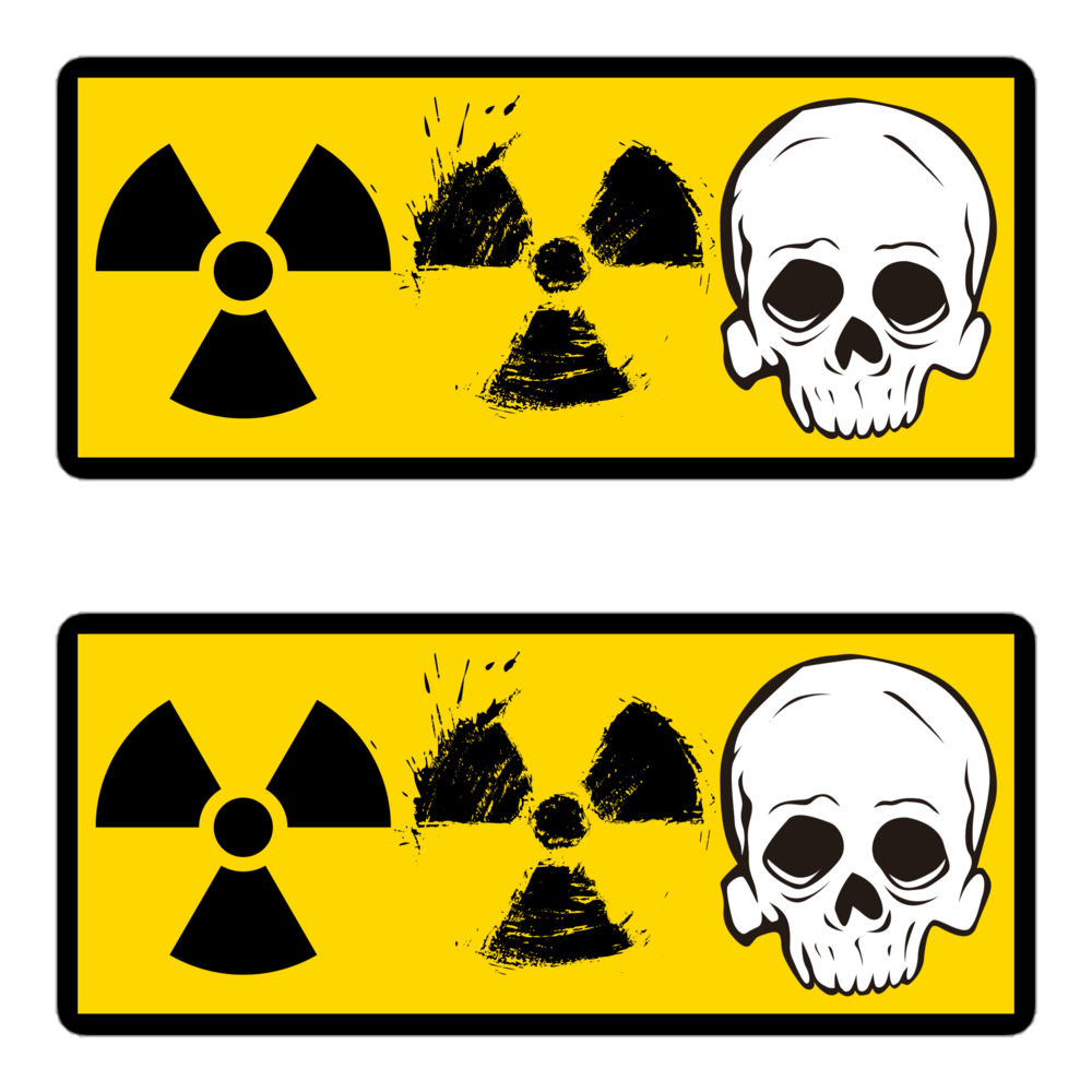 Radioactive Icon Radiation Death Skull stickers - PYGear.com