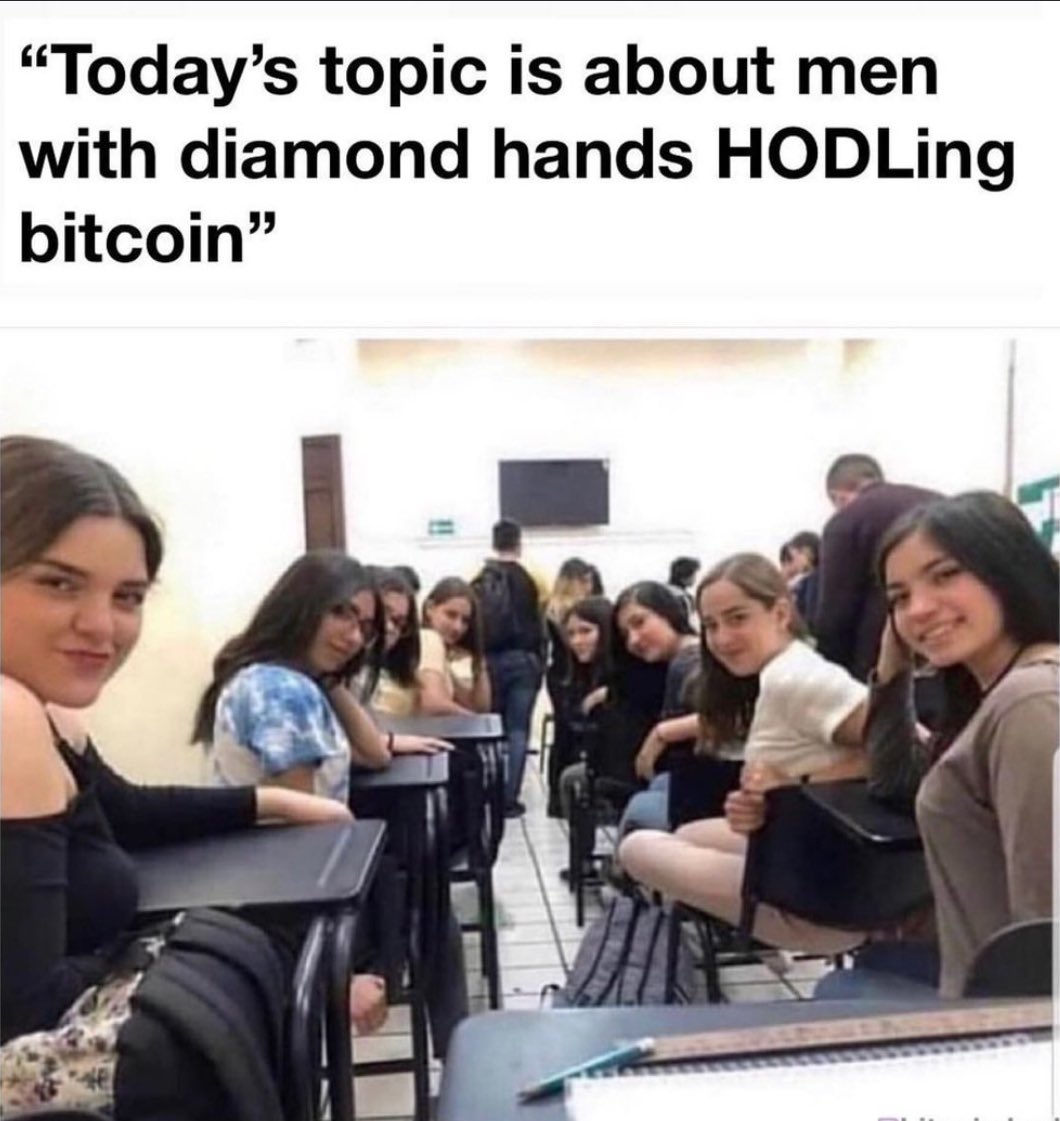 Today's topic is about men with diamond hands HODLing bitcoin - PYGear.com